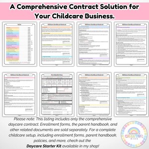 Daycare Forms | Daycare Contract for Childcare Centers and in Home ...