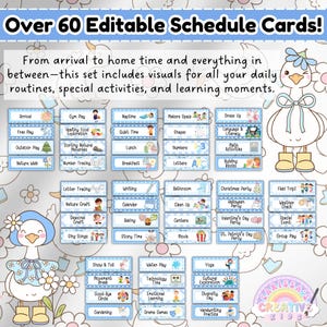 Editable Daycare Visual Schedule | Preschool Daily Routine Cards ...