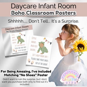 Daycare Infant Classroom Boho Rainbow Theme Posters | Neutral Infant ...