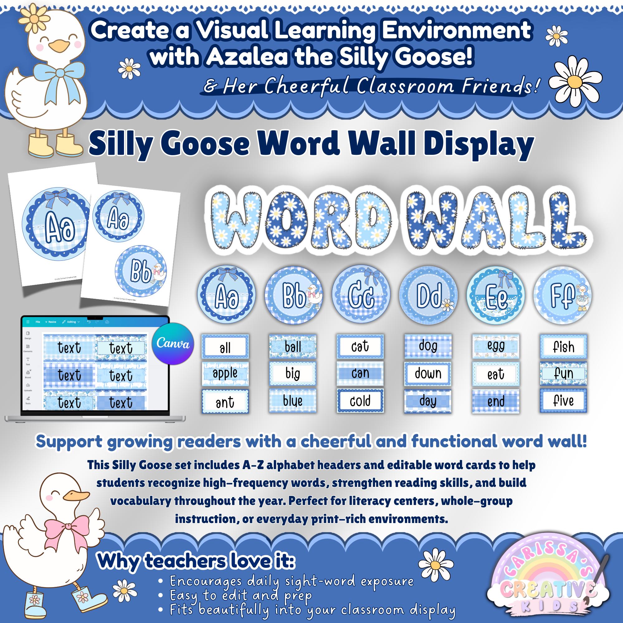 Silly Goose Classroom Decor Bundle | Alphabet Posters, Math Charts ...