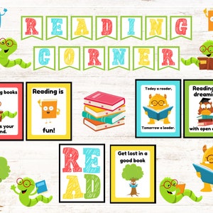 Daycare Reading Corner Bulletin Board Preschool Reading Center Daycare ...