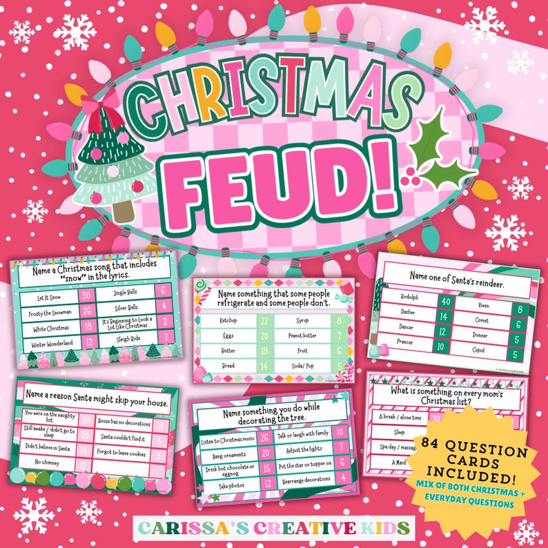 Christmas Feud Game Printable | Holiday Party Game for Families ...