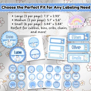 Editable Name Tags | Vintage Blue Gingham Silly Goose Theme | Daycare ...