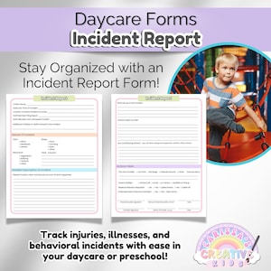 Incident Report Home Daycare Forms | Editable Template Format | Toddler ...