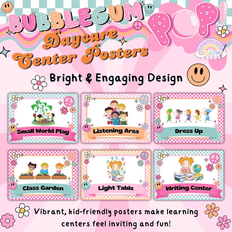 Daycare Classroom Center Signs Editable Posters | Preschool Center ...