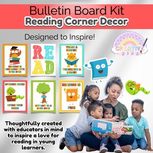 Reading Corner Bulletin Board Kit | Daycare Playroom | Preschool Book ...