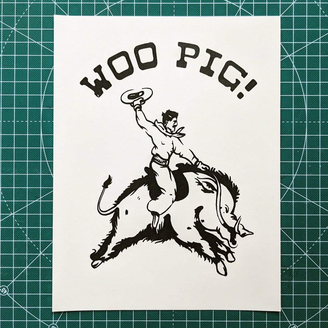Woo Pig: Hand-pulled Screen Print Arkansas - Etsy