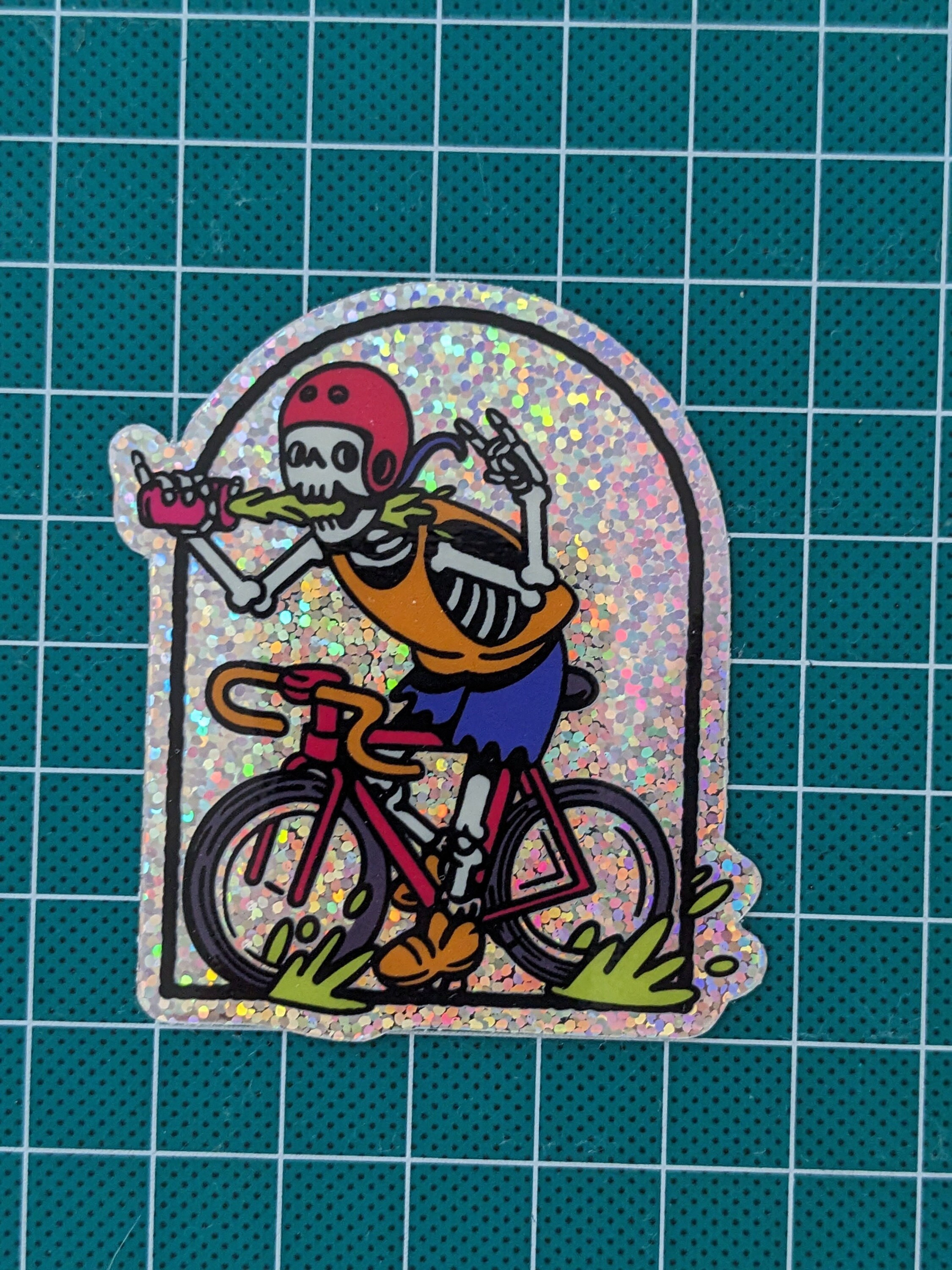Radical Skeleton Sparkle Sticker - Etsy