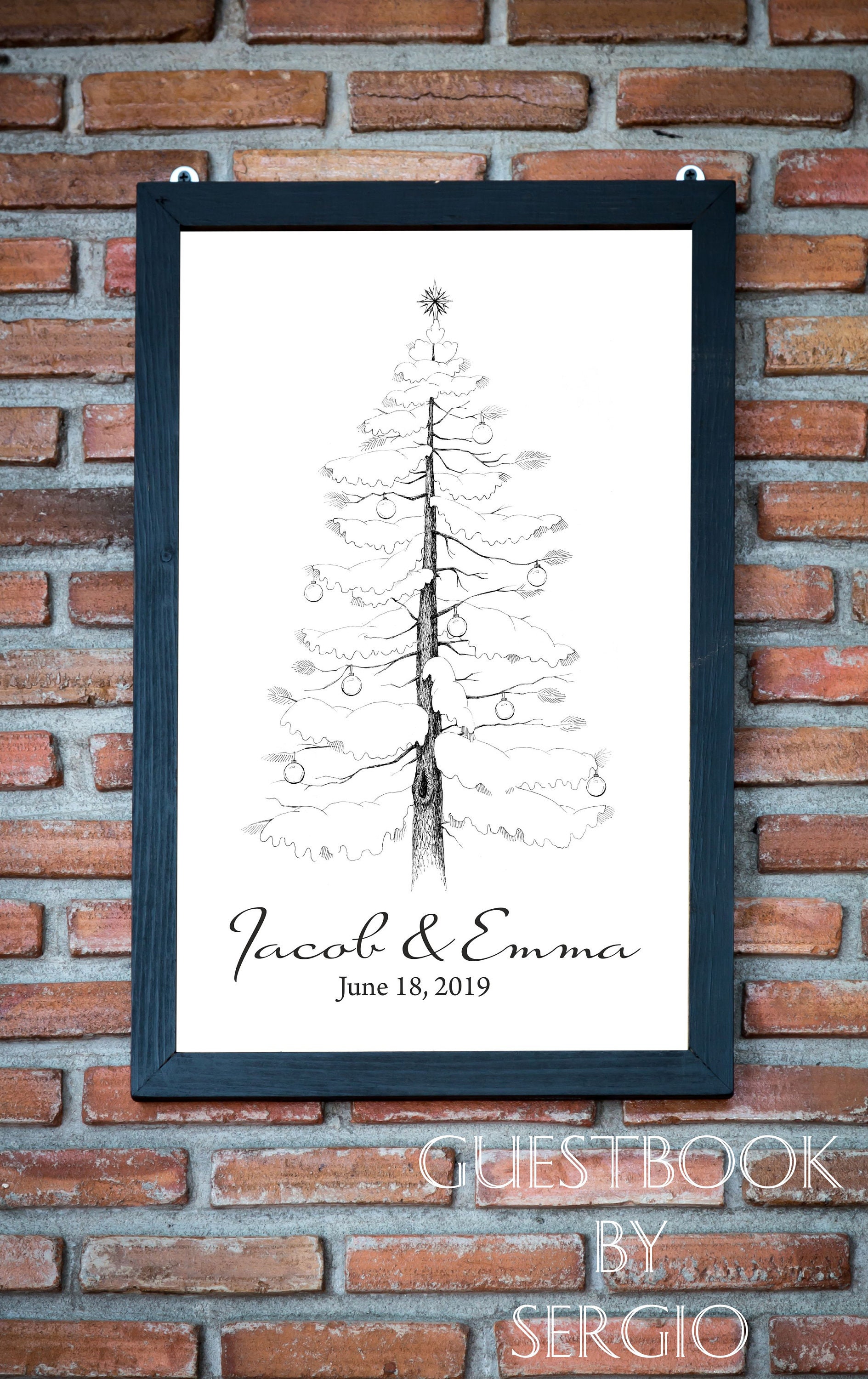 Winter GUEST BOOK Alternative Winter Tree Sign Wedding Guest Book ...