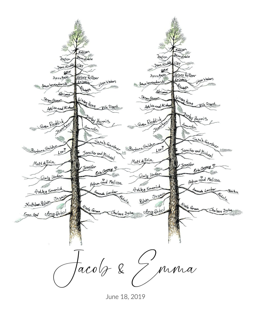 Wedding Guest Book Alternative, Wedding Guest Book, Signature Tree ...