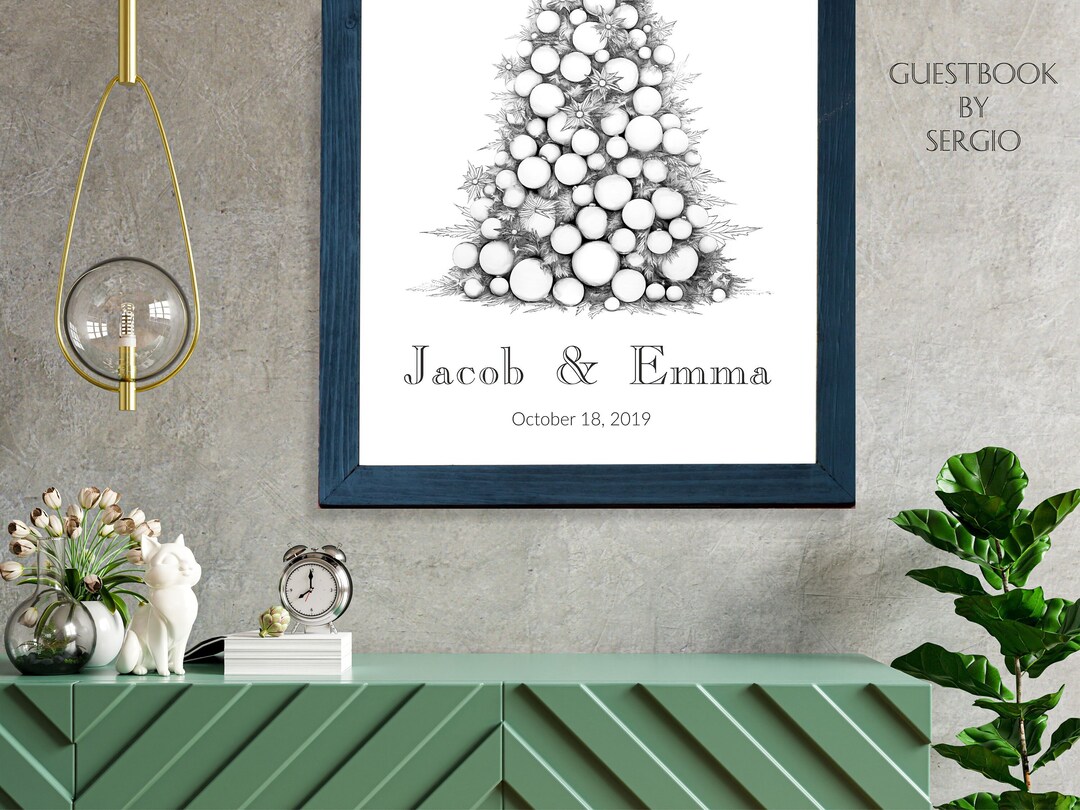 Winter Wedding Guest Book Ideas: Creative Snowy Pine Tree Guestbook ...