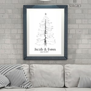 Winter GUEST BOOK Alternative Tree Sign - Wedding Guest Book Signature ...