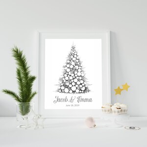 Christmas Guest Book: Wedding Guest Book Alternative Winter Tree Sign ...