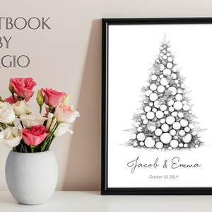 Christmas Guest Book: Wedding Guest Book Alternative Winter Tree Sign ...