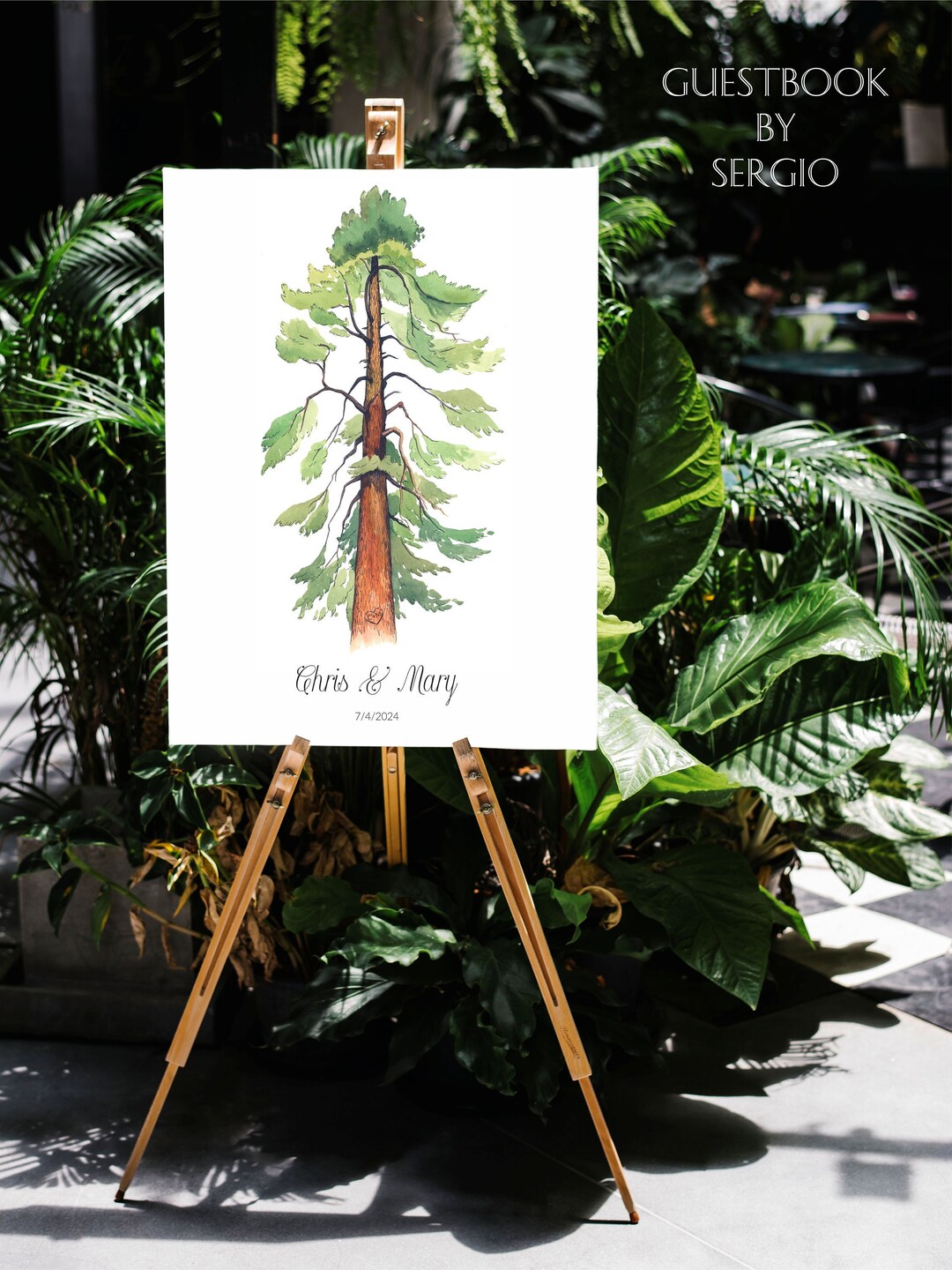 GUEST BOOK Alternative Wedding Pine Tree Guest Book Custom Wedding ...
