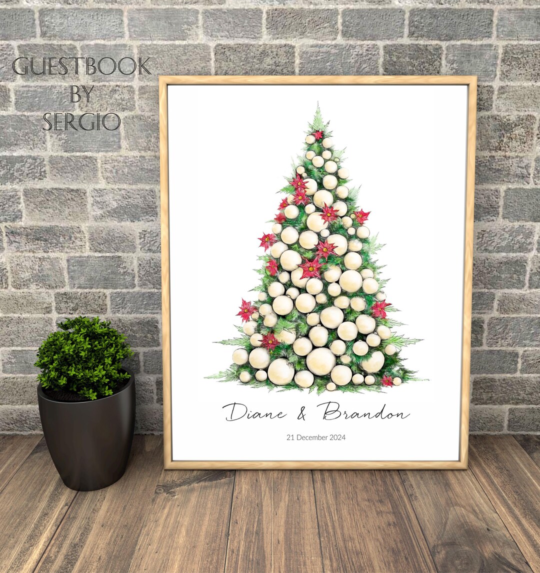 Winter Wedding Guest Book Ideas: Creative Snowy Pine Tree Guestbook ...