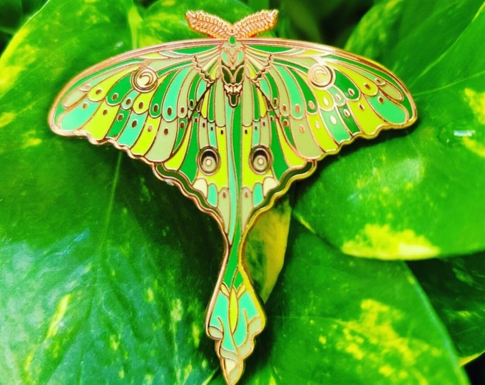 Lunar Moth Enamel Lapel Pin - Etsy