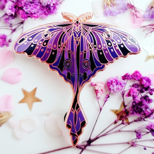 Spinning Moth Luna Phase Enamel Pin Cosmic Witch Collection - Etsy