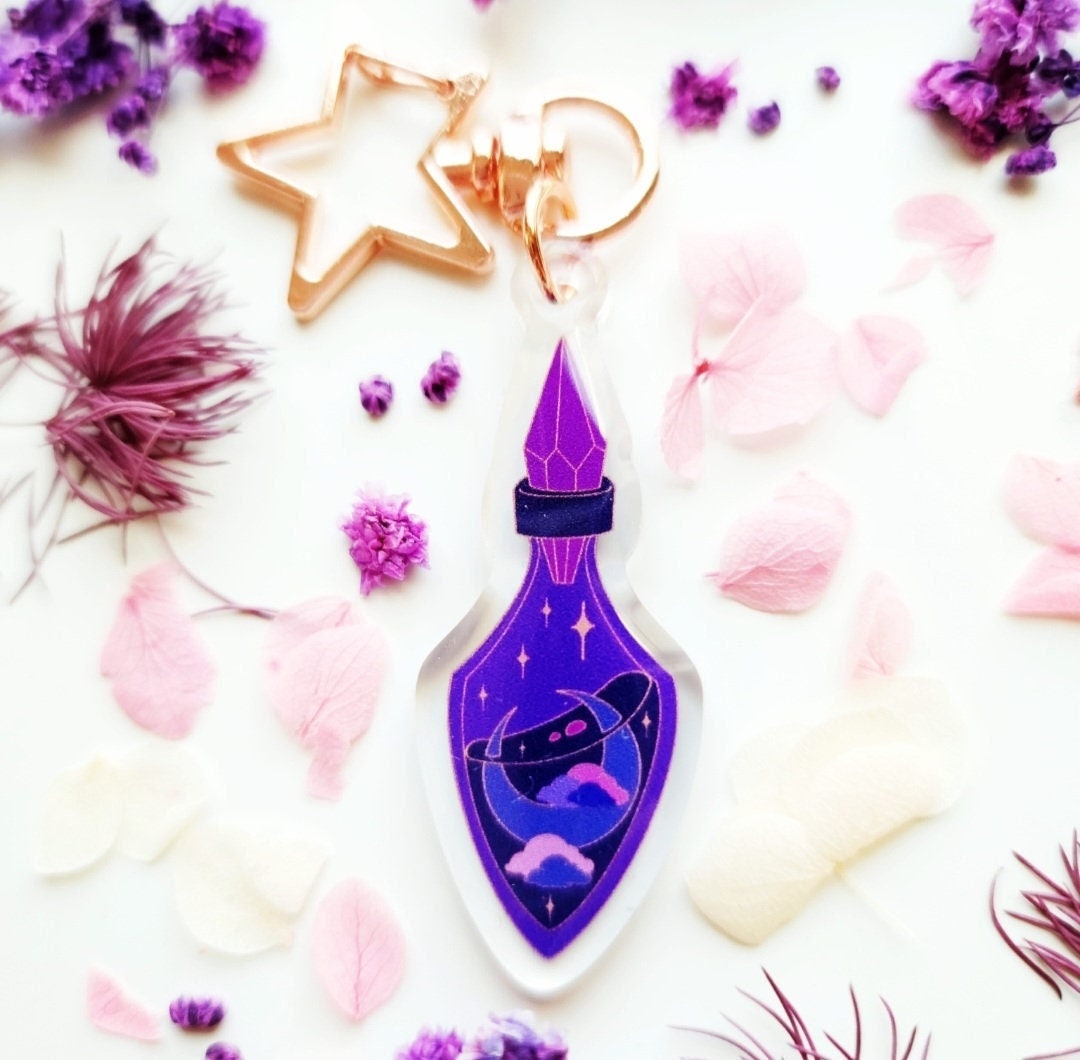 Moon Water Potion Bottle - Double Sided Keychain - Cosmic Witch ...