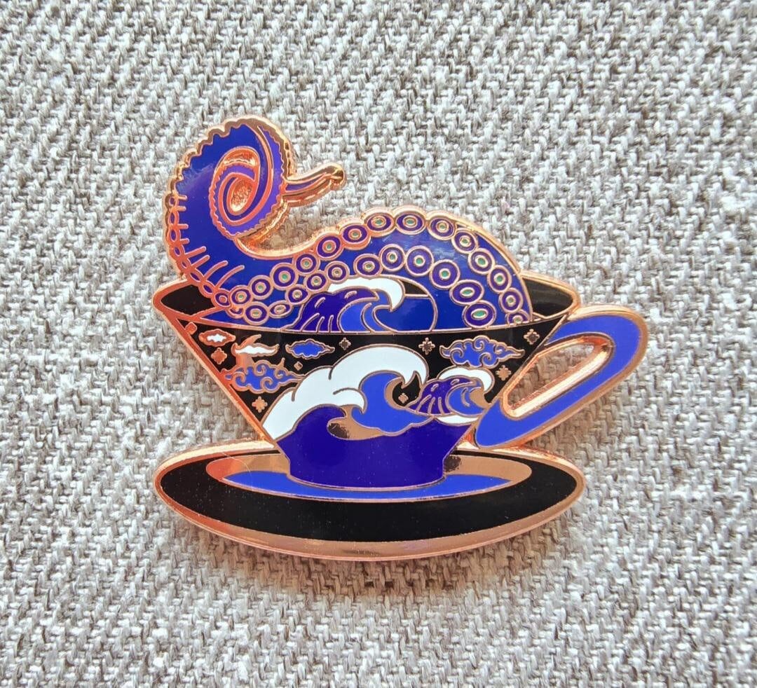 Sea Witch’s Kraken Teacup ~ Enamel Pin ~ Enchanted Teatime Collection ...
