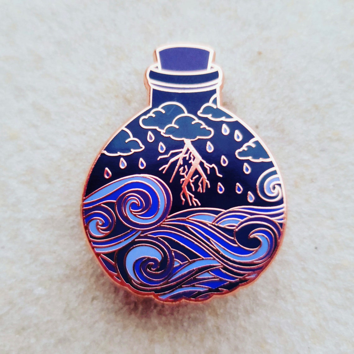 Sea Storm Potion Bottle - Enamel Pin - Sea Witch Collection - Etsy