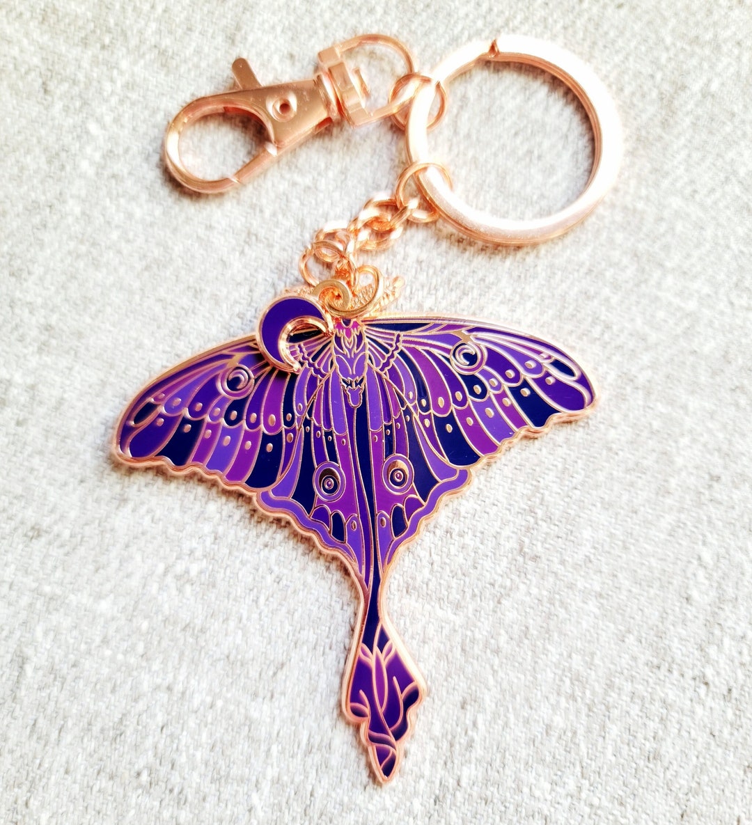Empress of the Night - Enamel Keychain + Crescent Moon Enamel Charm ...