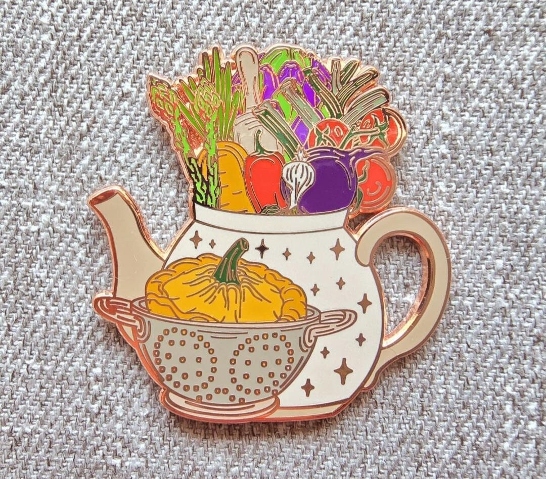 Kitchen Witch Teapot ~ Enamel Pin ~ Enchanted Teatime Collection - Etsy