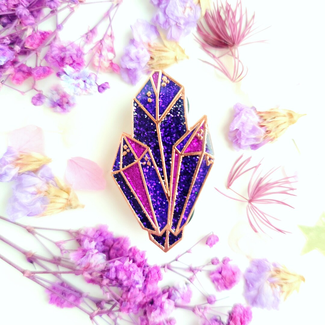 Nebula Aura Crystal - Glitter Enamel Pin - Cosmic Witch Collection - Etsy
