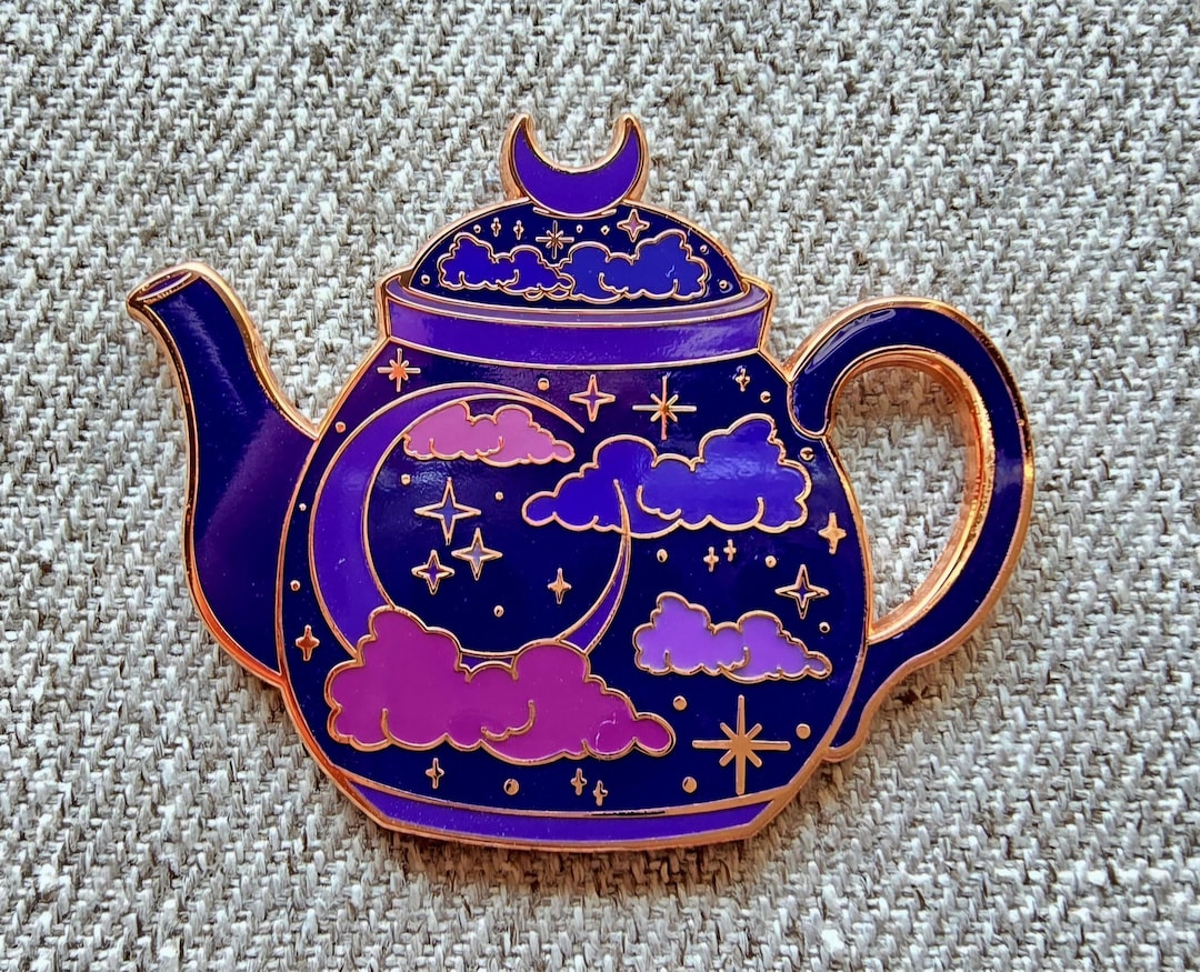 Cosmic Witch Teacup ~ Enamel Pin ~ Enchanted Teatime Collection - Etsy