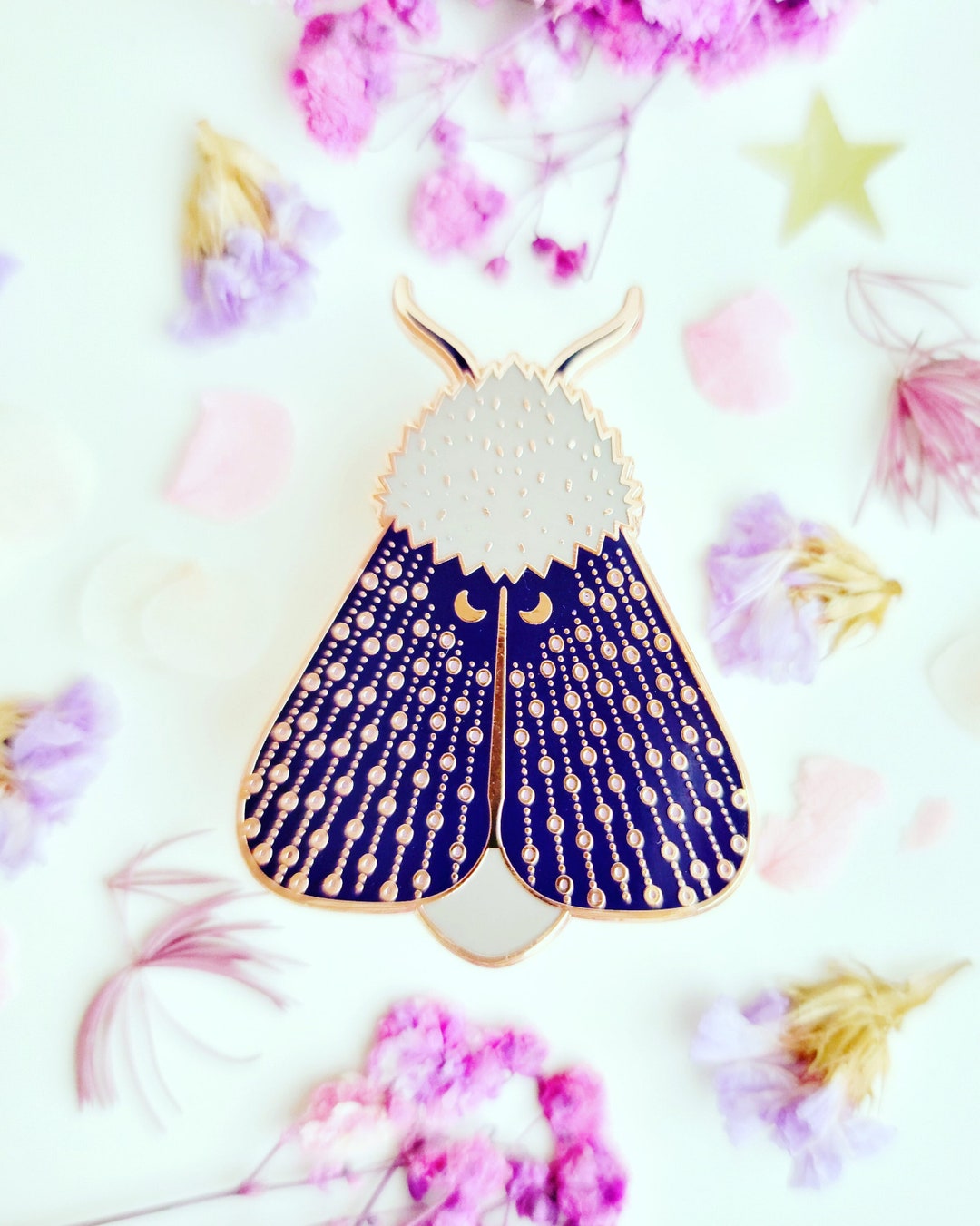 Nyx Moth - Enamel Pin - Magical Moth Collection - Etsy