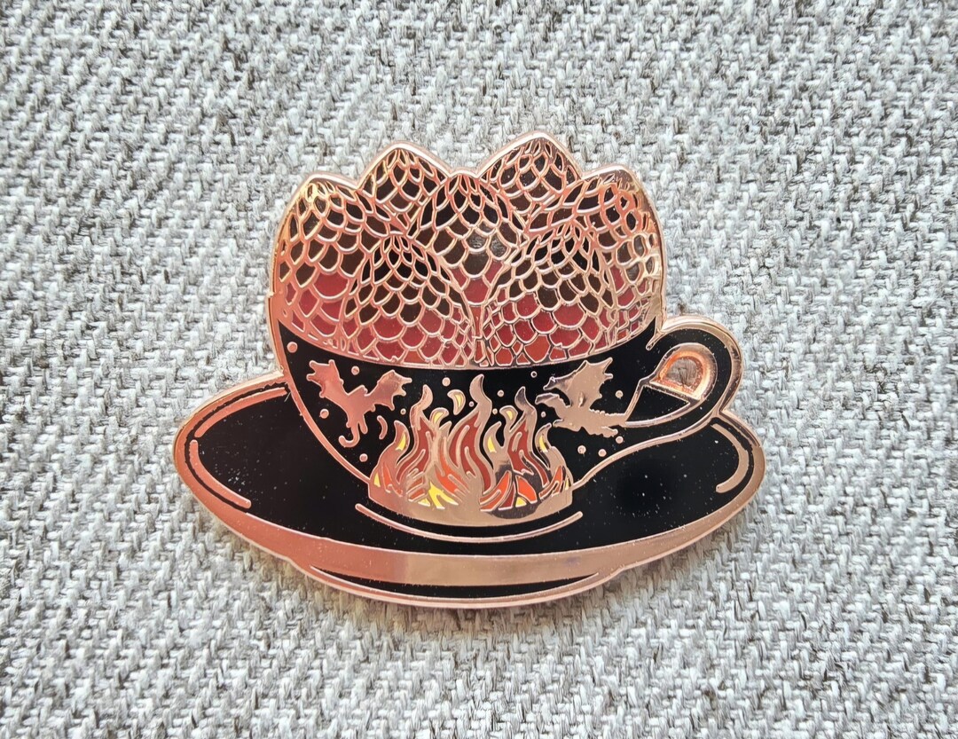 Fire Drake’s Eggs Teacup ~ Enamel Pin ~ Enchanted Teatime Collection - Etsy