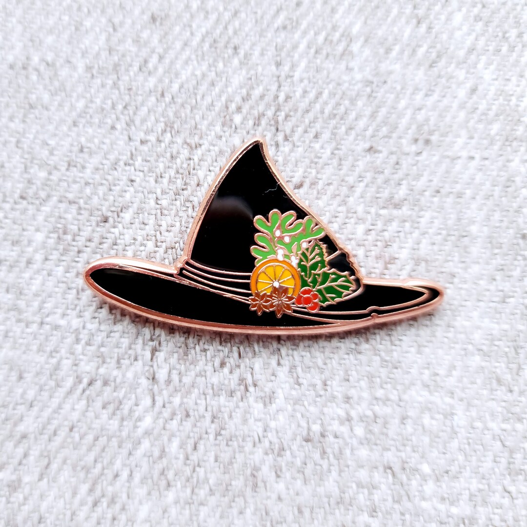 Witches Traditional Yule Ball Hat - Enamel Pin - Winter Witch the ...