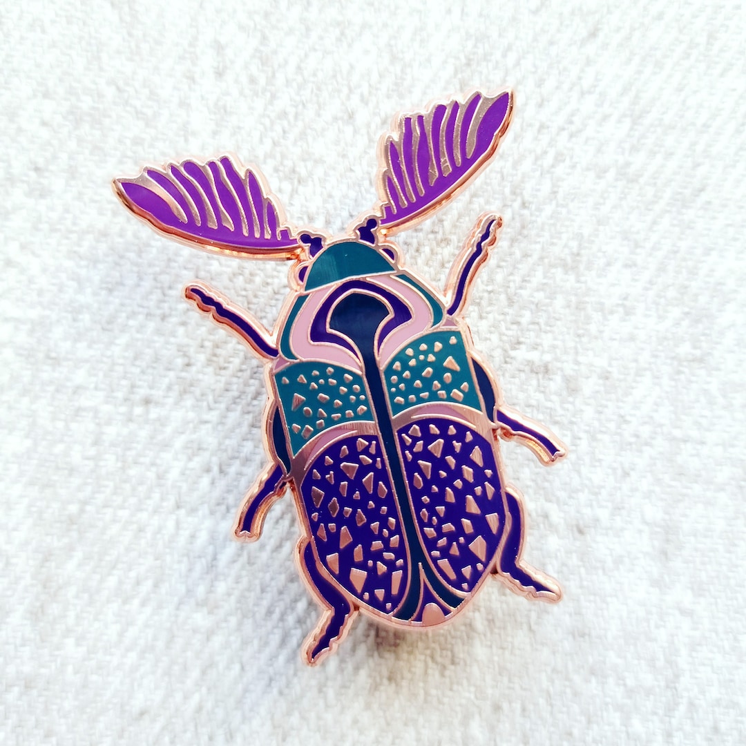 Crested Jewel Beetle - Enamel Pin - Green Witch Collection - Etsy