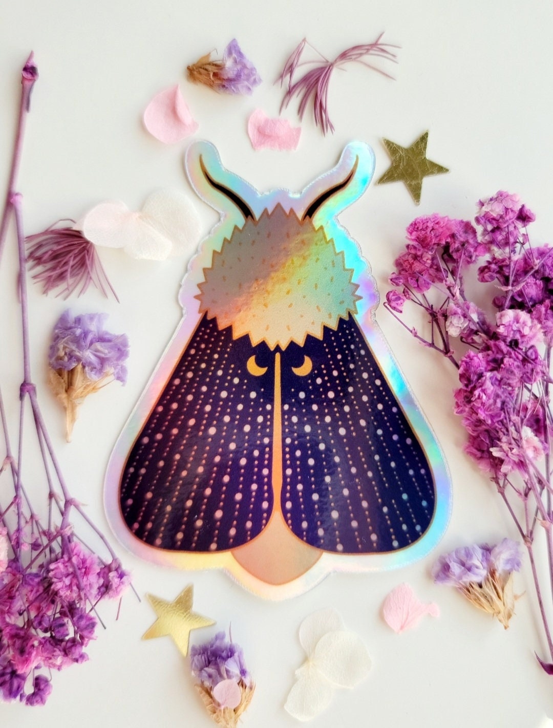 Nyx Moth - Holographic Sticker - Cosmic Witch Collection - Etsy