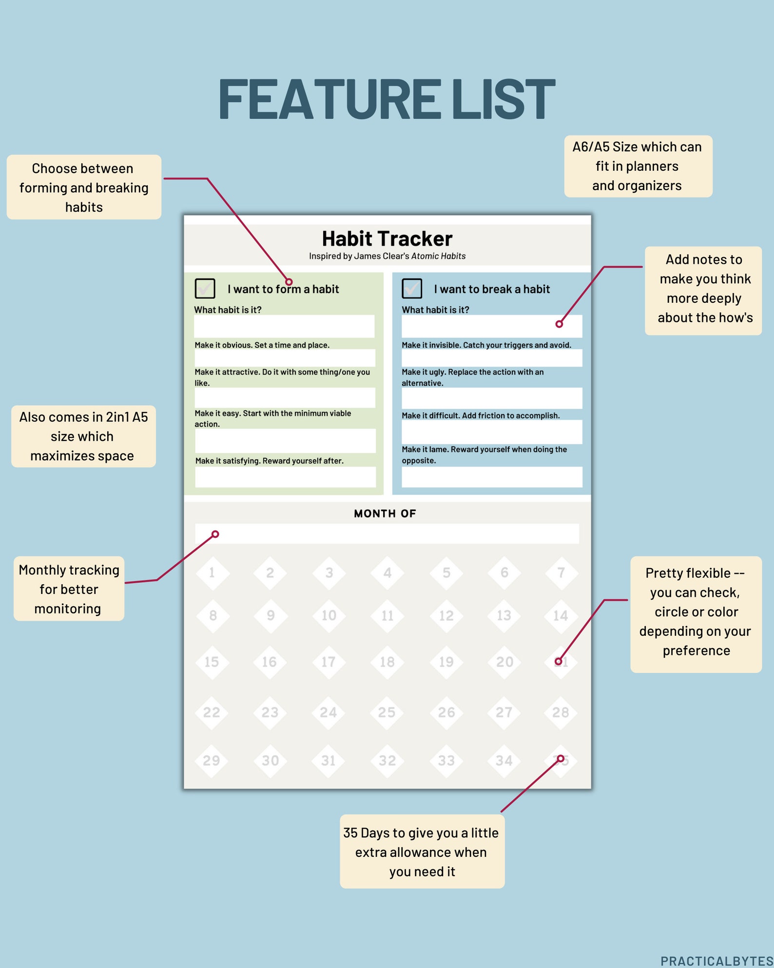 Atomic Habits Tracker | Printable Habit Tracker | Actual Habit Planner ...