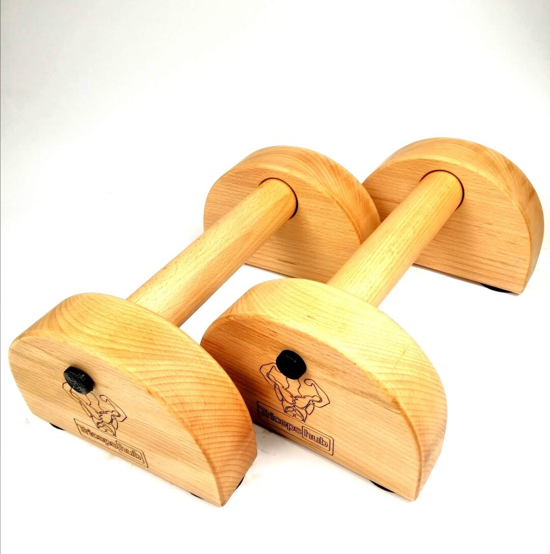 Wooden Parallettes Handstand Calisthenics GYM Fitness Gymnastics Bar ...