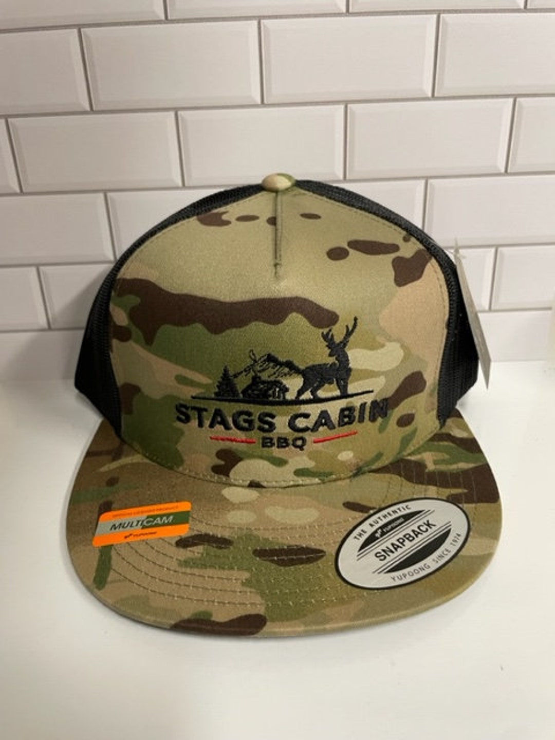Stags Cabin BBQ Men's Hat | Embroidered Trucker Style Hats | BBQ Hat ...
