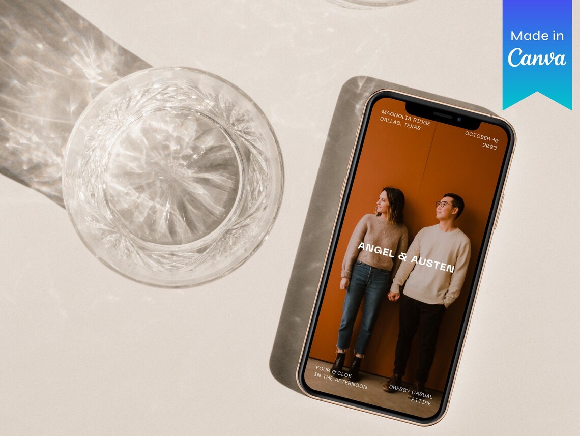 Modern Electronic Invitation Template Digital Wedding - Etsy