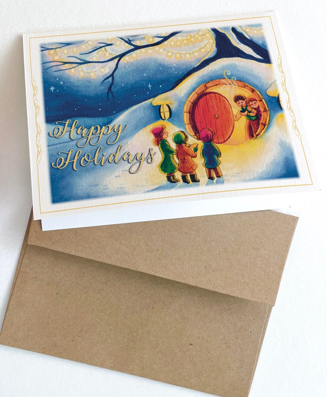 Hobbit Holiday Lord of the Rings Christmas Greeting Card - Etsy