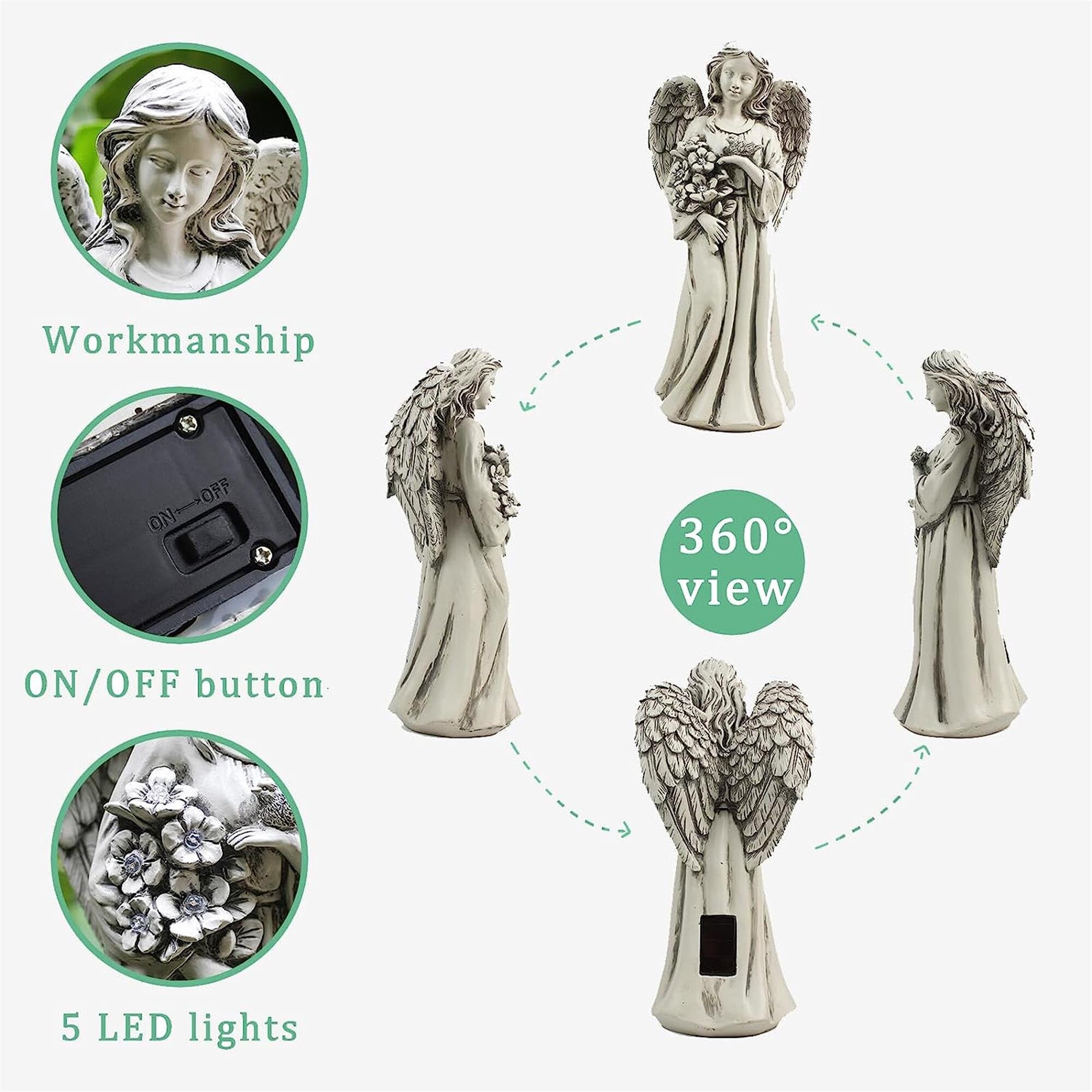 Solar Angel Statue for Outdoor Angel Garden Figurine With - Etsy