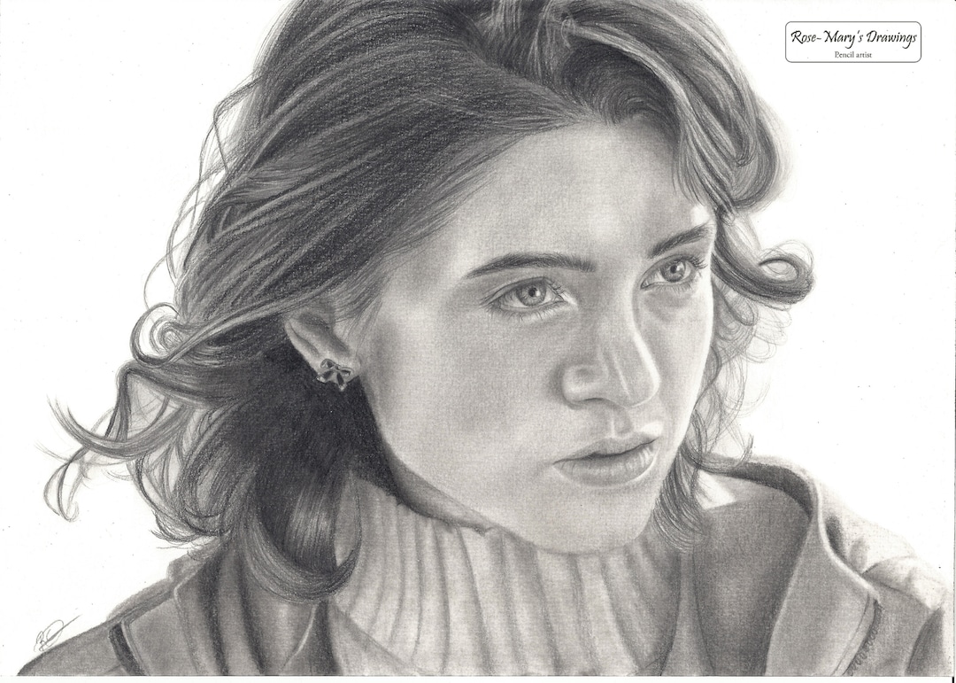 Natalia Dyer Graphite Pencil Drawing Nancy Wheeler Stranger Things ...
