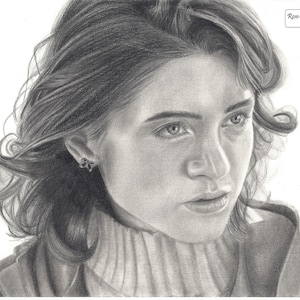Natalia Dyer Graphite Pencil Drawing Nancy Wheeler Stranger Things ...