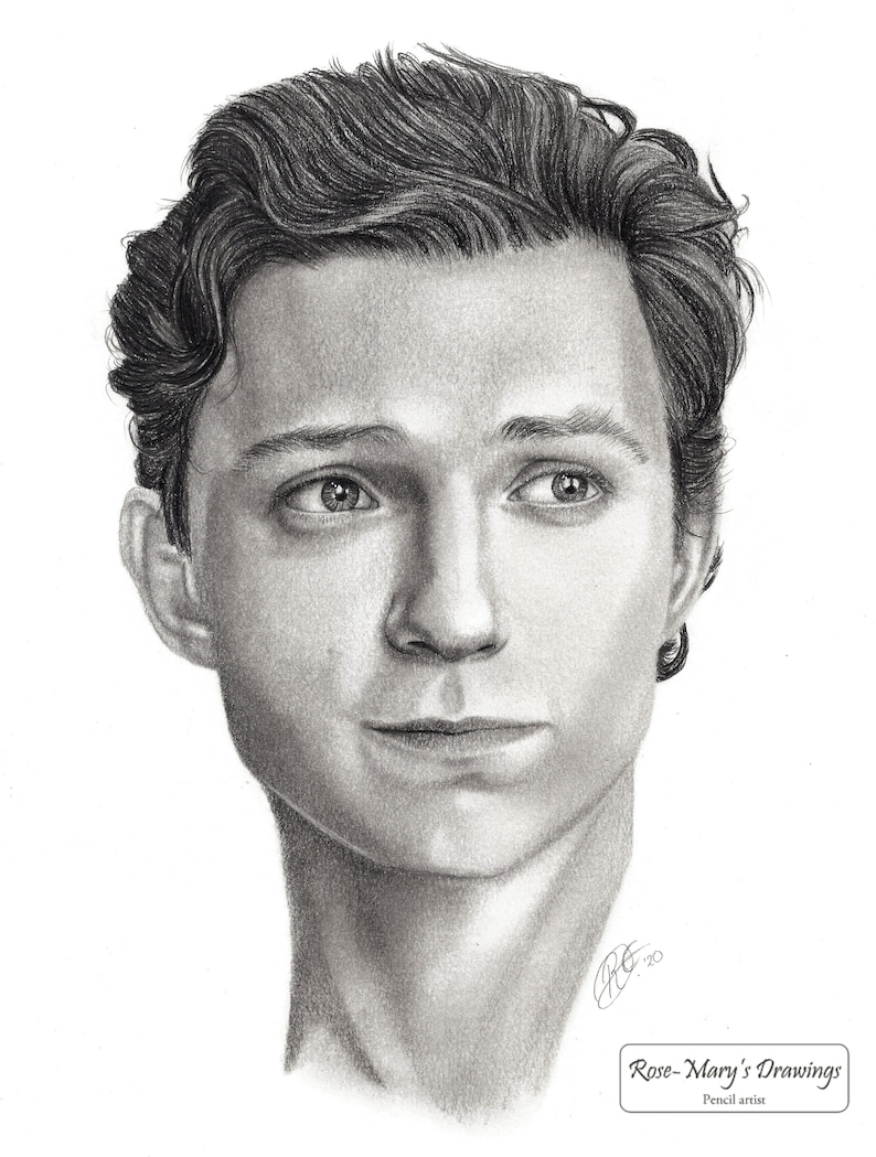 Tom Holland Graphite Pencil Drawing Spider-man Marvel Fan - Etsy