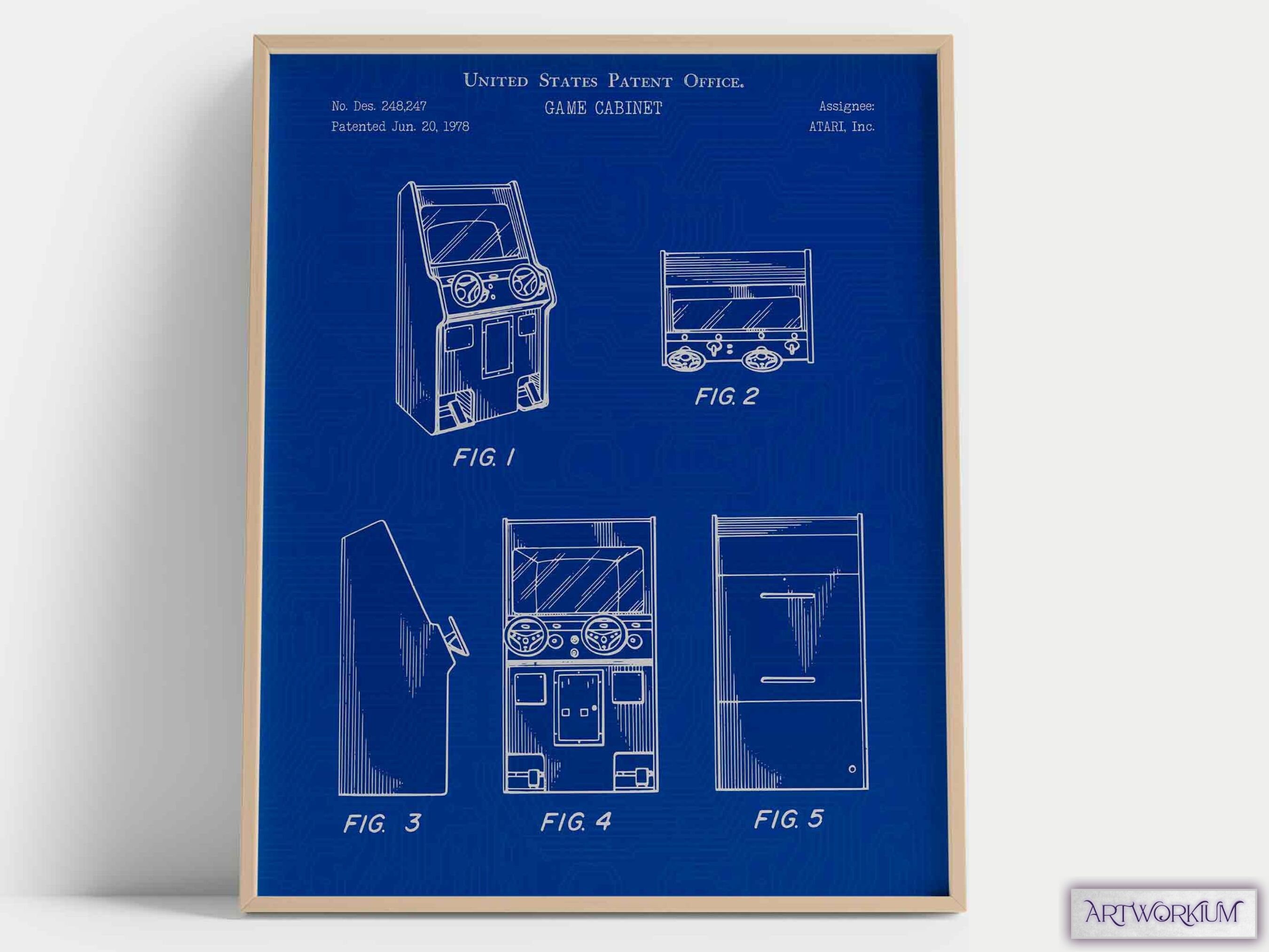 Arcade Machine Patent Prints: Blueprint Gaming Room Decor [volume 1 ...