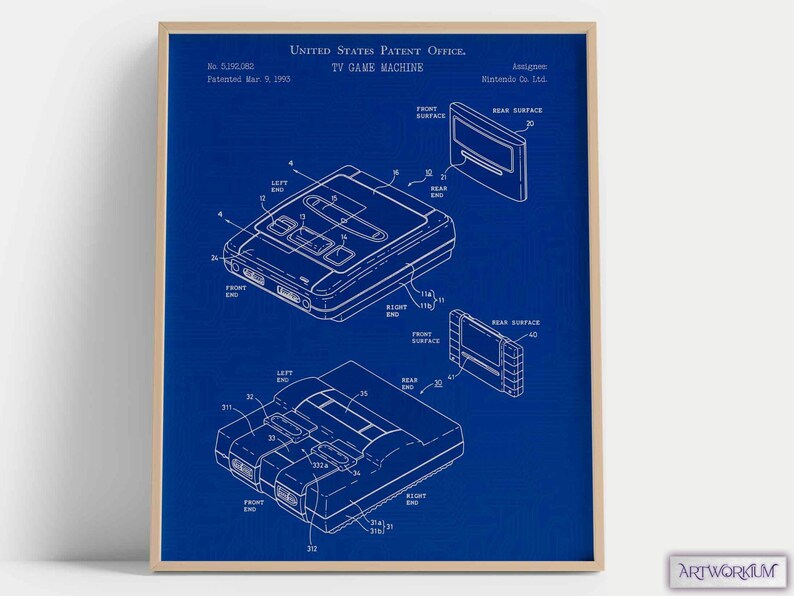 Retro Video Games Console Set of 6 Patent Prints [vol. 1 - Blueprint ...