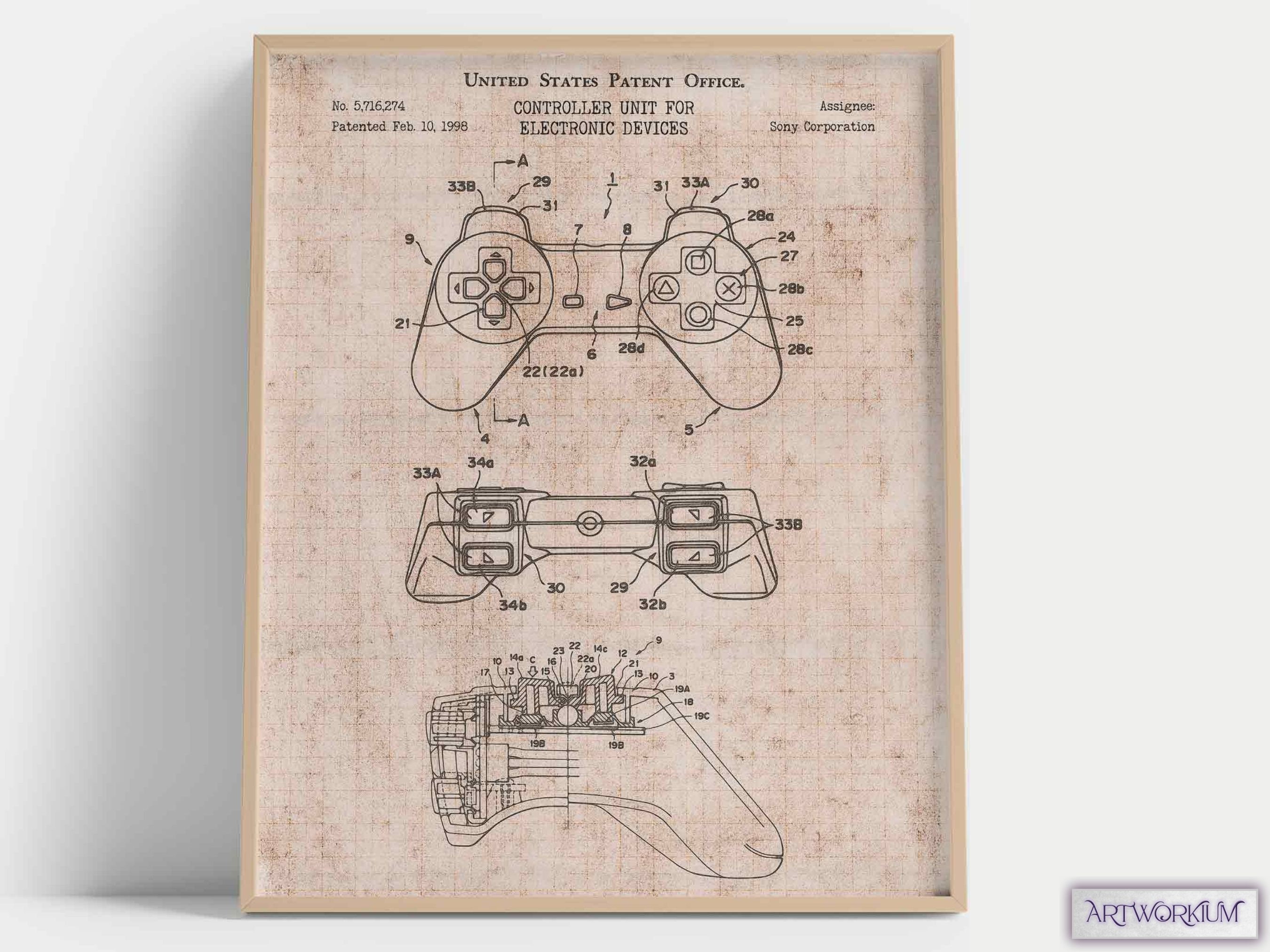 Retro Video Games Console Set of 6 Patent Prints [vol. 3 - Old Graph ...