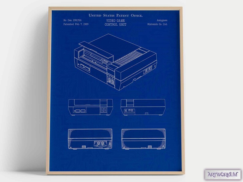 Retro Video Games Console Set of 6 Patent Prints [vol. 1 - Blueprint ...