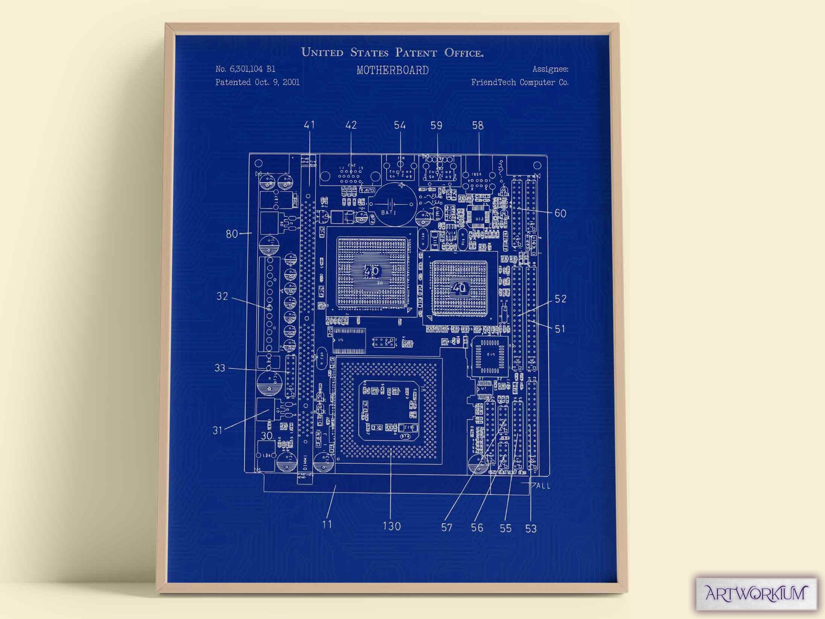 Set of 6 Computers & Electronics Patent Prints vol. 2 Blueprint ...