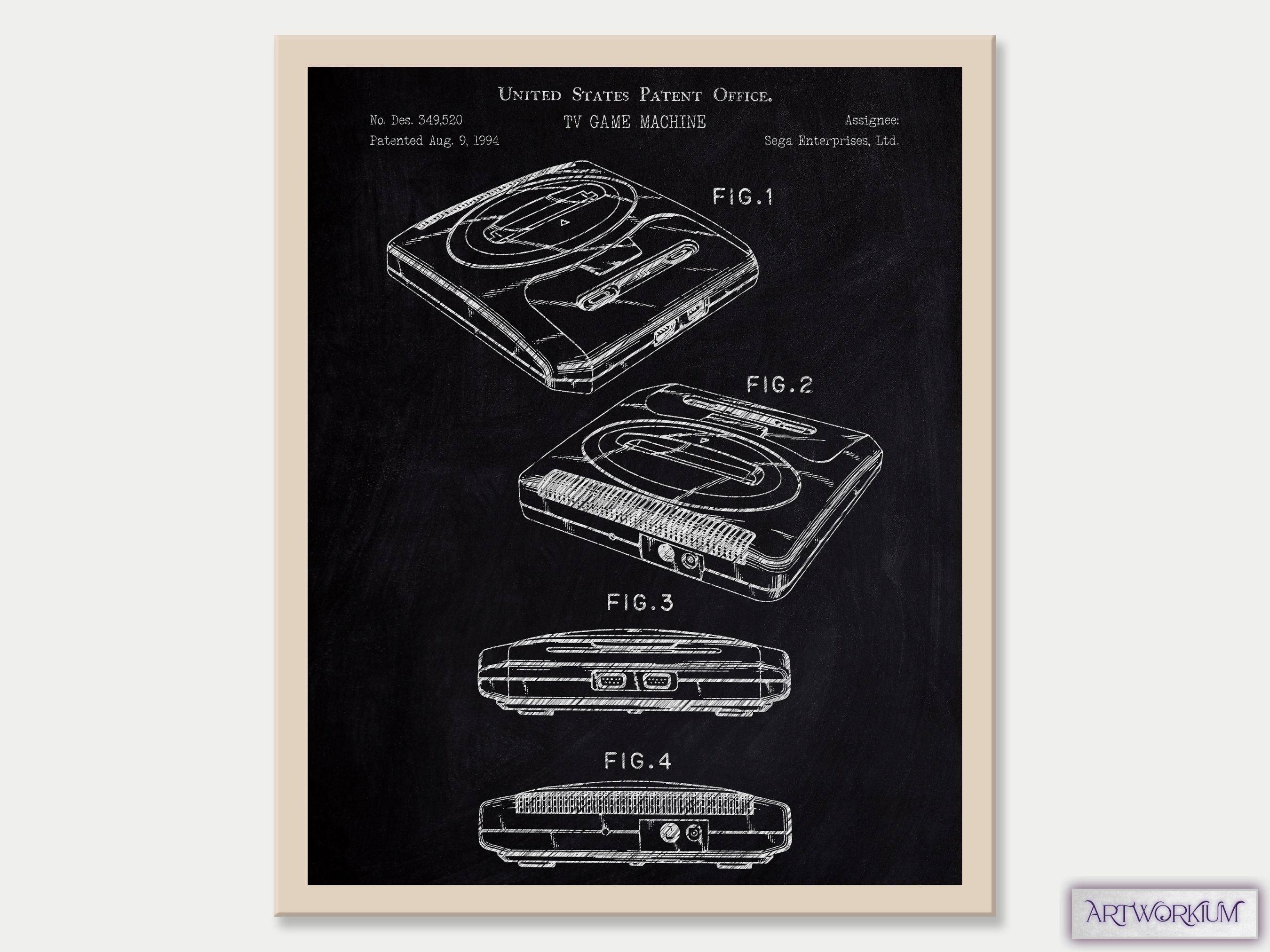 Retro Game Console Patent Art Prints: Chalkboard Gamer Decor [volume 4 ...
