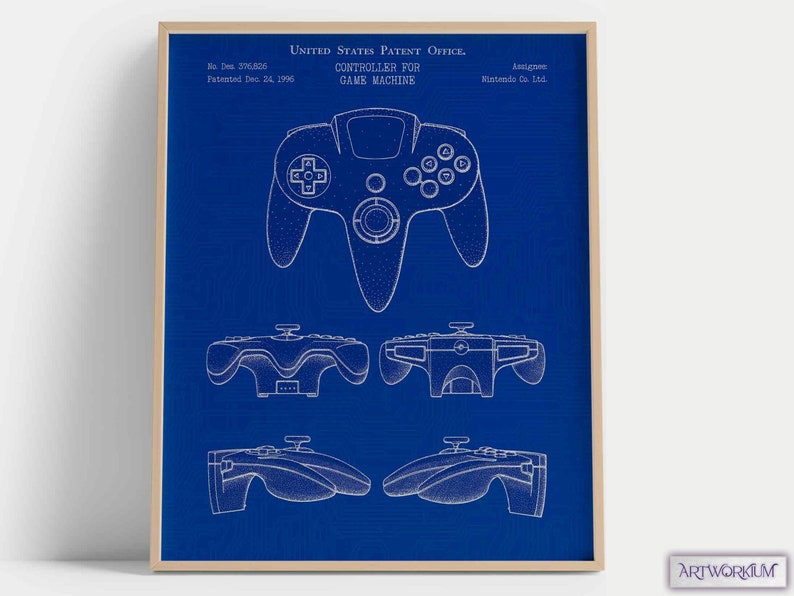 Retro Video Games Console Set of 6 Patent Prints [vol. 1 - Blueprint ...